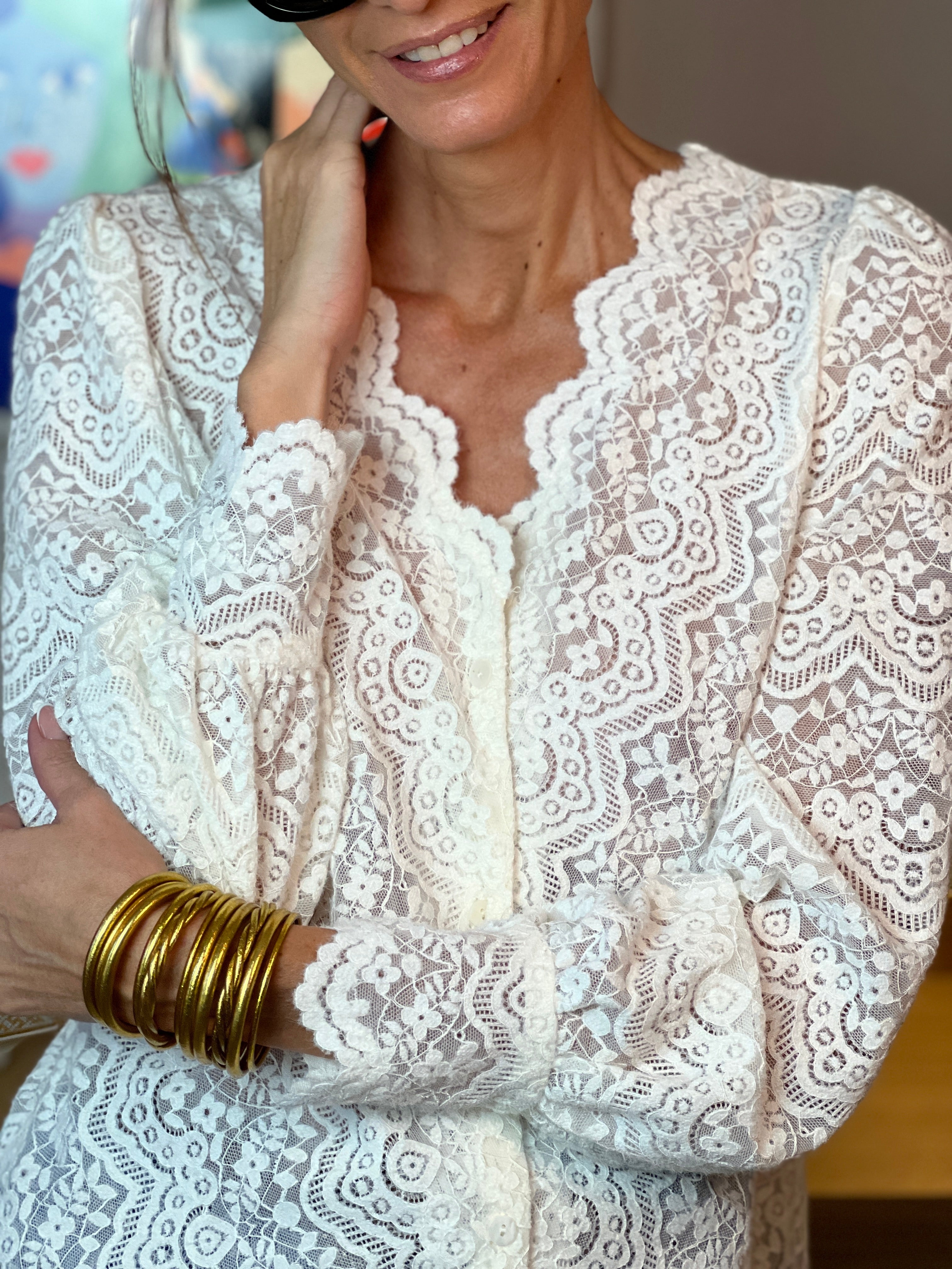 Blouse en Dentelle Hyppoline I Blouse esprit Parisienne I Siamoise ...